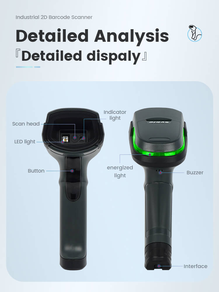 2D Industrial handheld Wired Barcode Scanner XB-D60 -Barcode Solutions